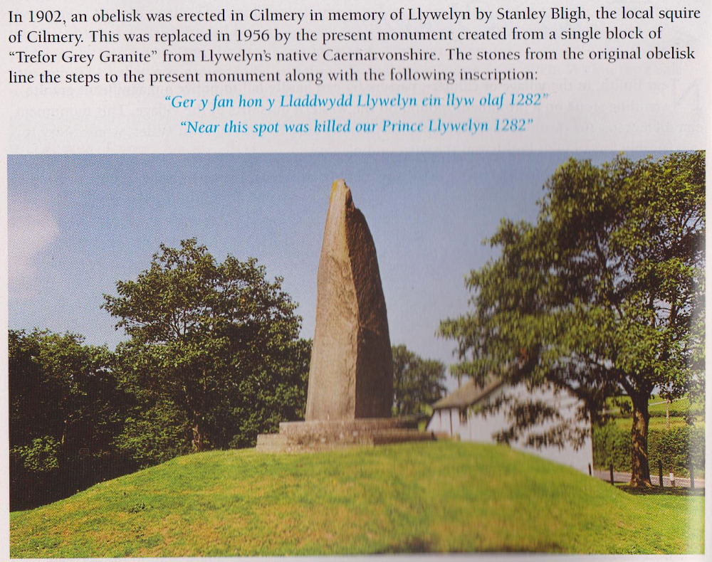 Prince Llywelyn (the great) memorial stone [ Llywelyn the Last Monument ...